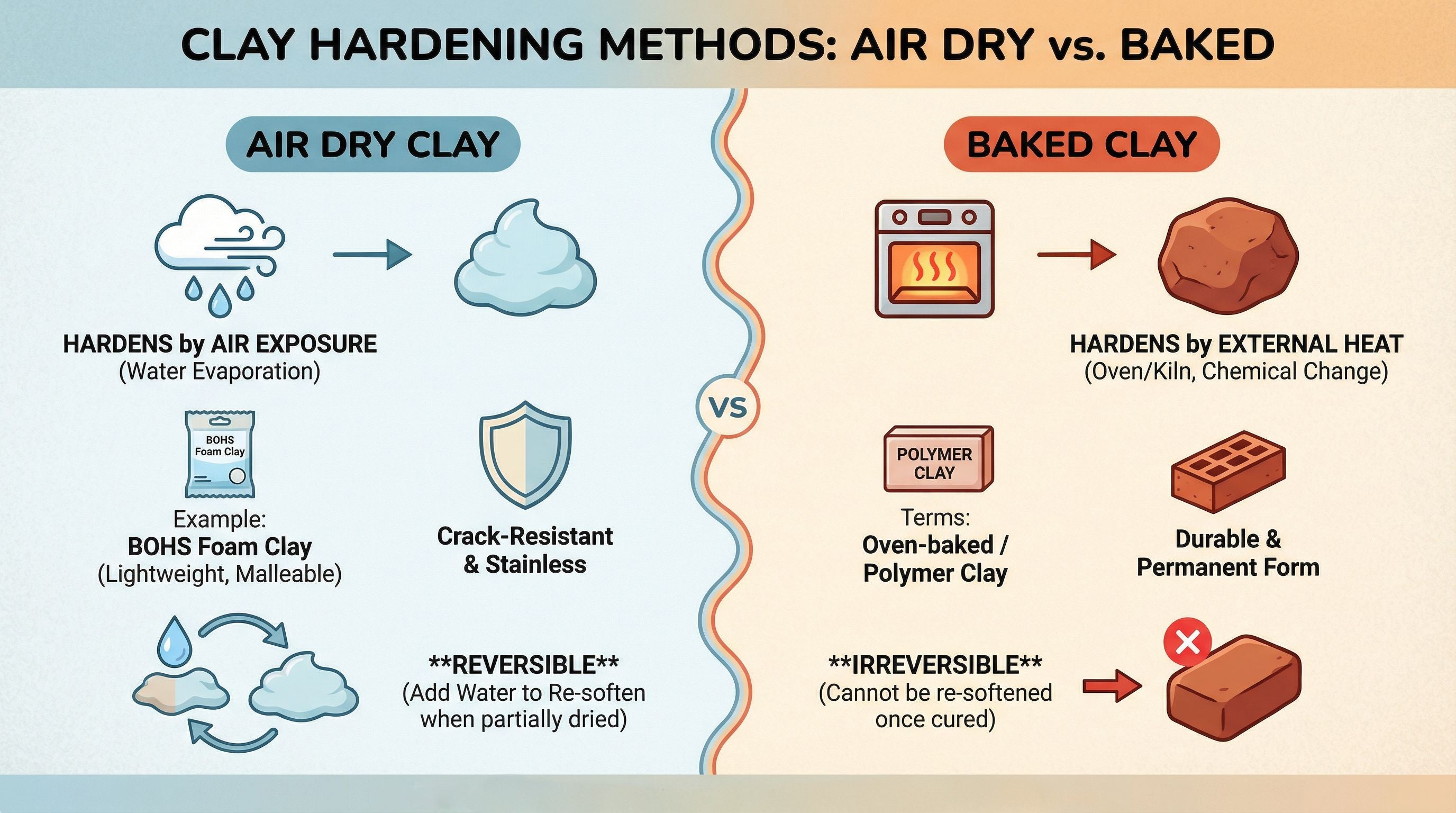 Understanding Clay Hardening: Air Dry vs. Baked – BOHS Toys